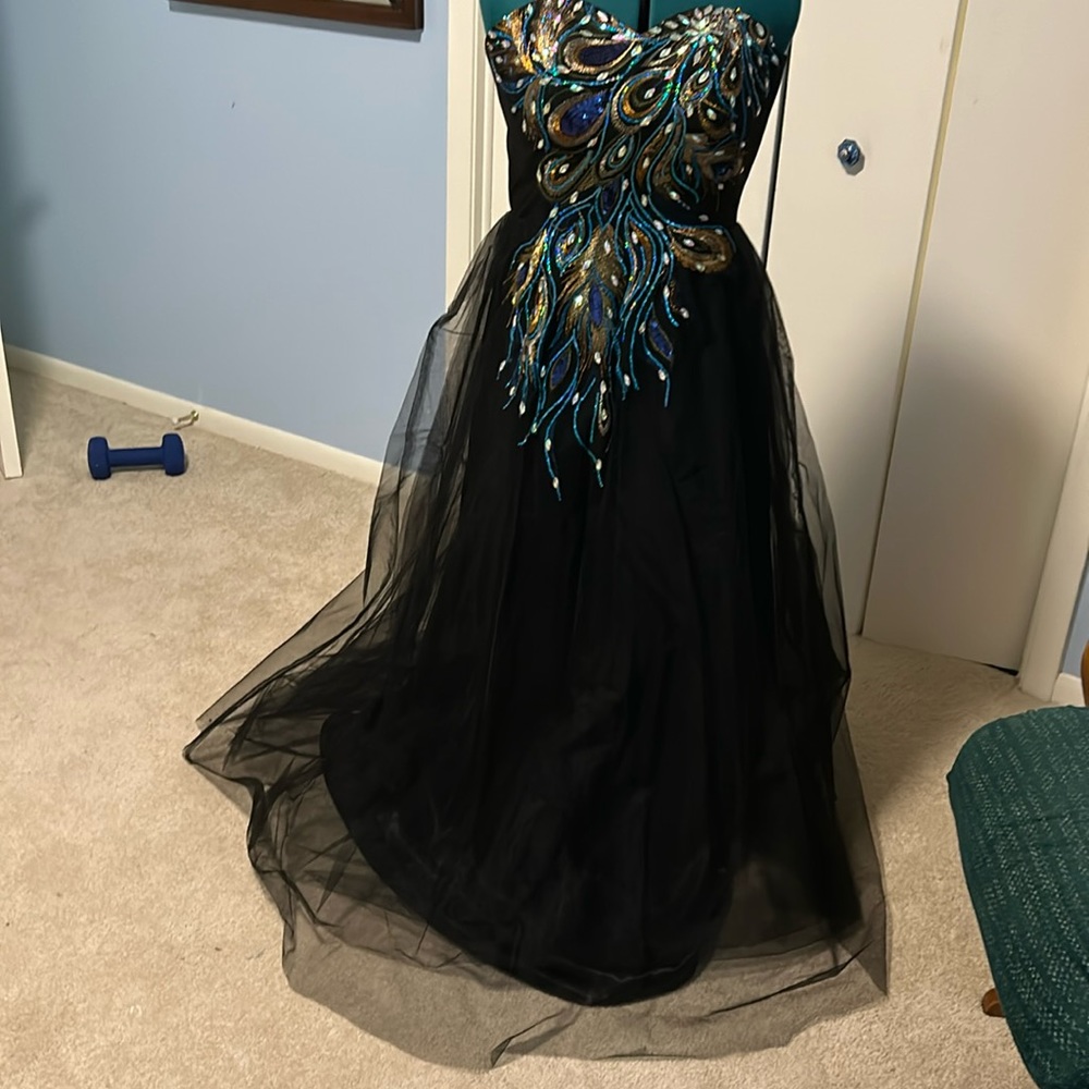 Full Length Black Prom Dress/Formal Gown - Gem